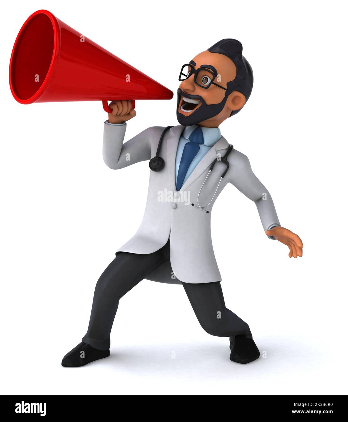 Fun 3D cartoon illustration of an indian doctor Stock Photo - Alamy