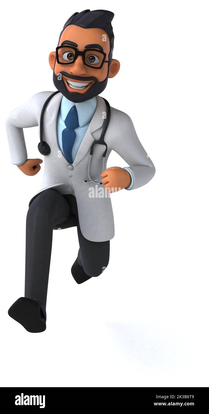Fun 3D cartoon illustration of an indian doctor Stock Photo - Alamy