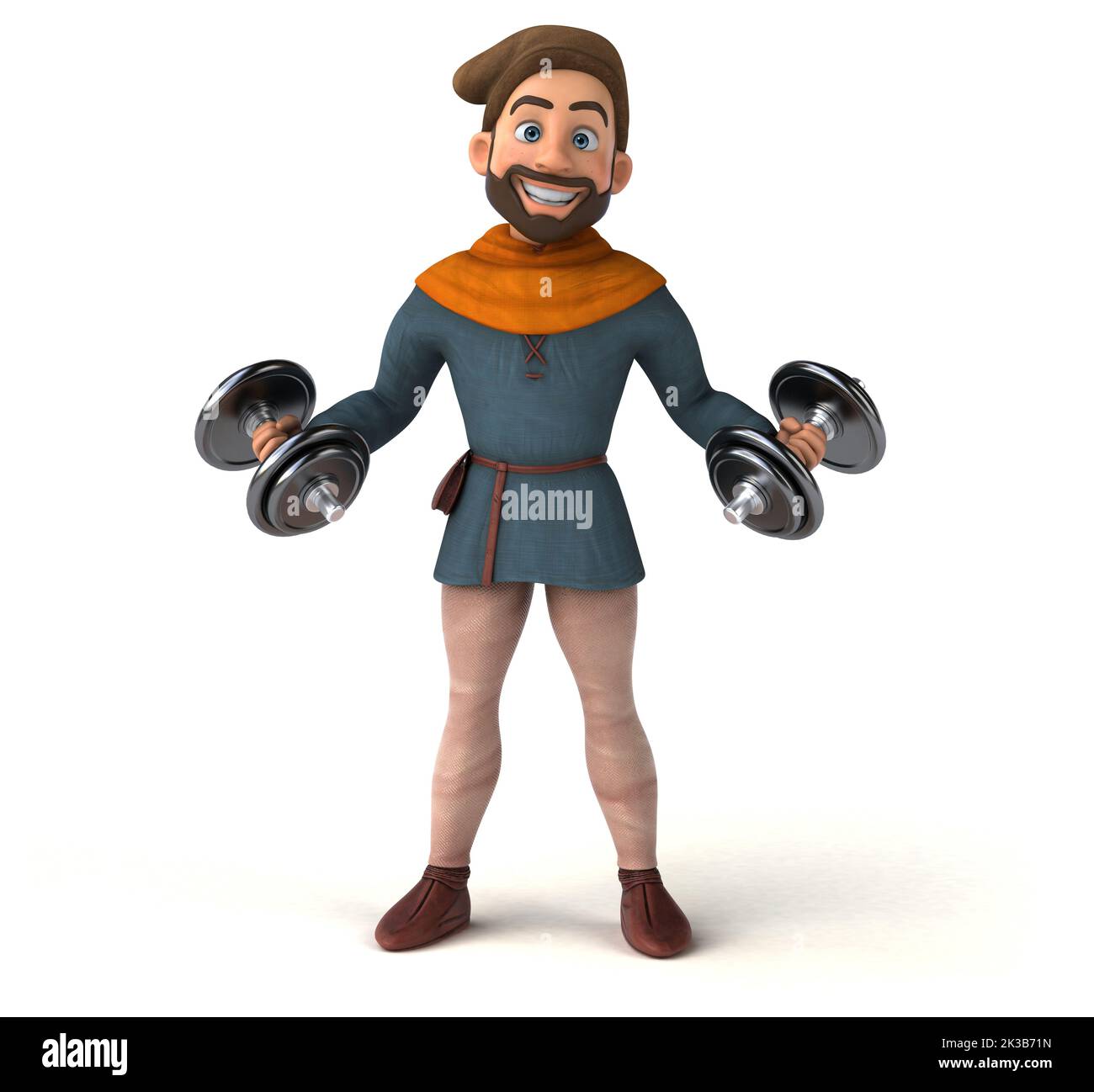 Fun 3D cartoon medieval man Stock Photo - Alamy