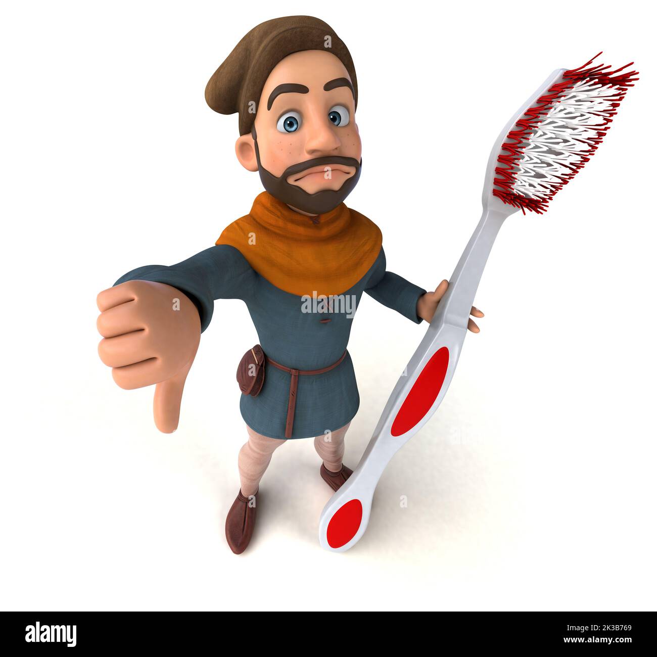 Fun 3D cartoon medieval man Stock Photo - Alamy