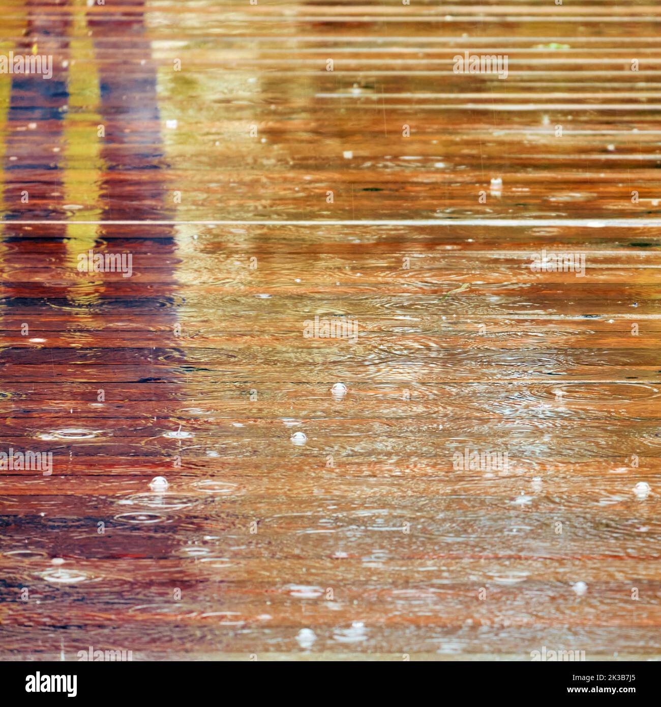 Wet wooden plank floor with rain drops, background Stock Photo - Alamy