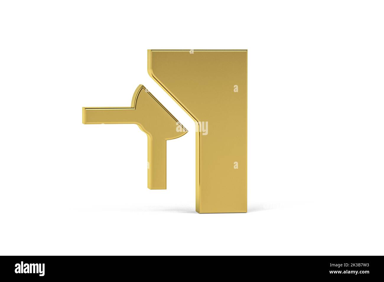 Golden 3d ticket gate icon isolated on white background - 3d render ...