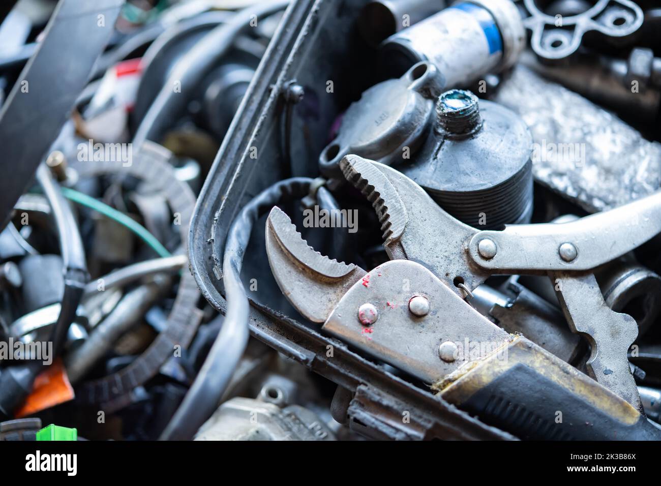 different hardware tools on the floor Stock Photo - Alamy