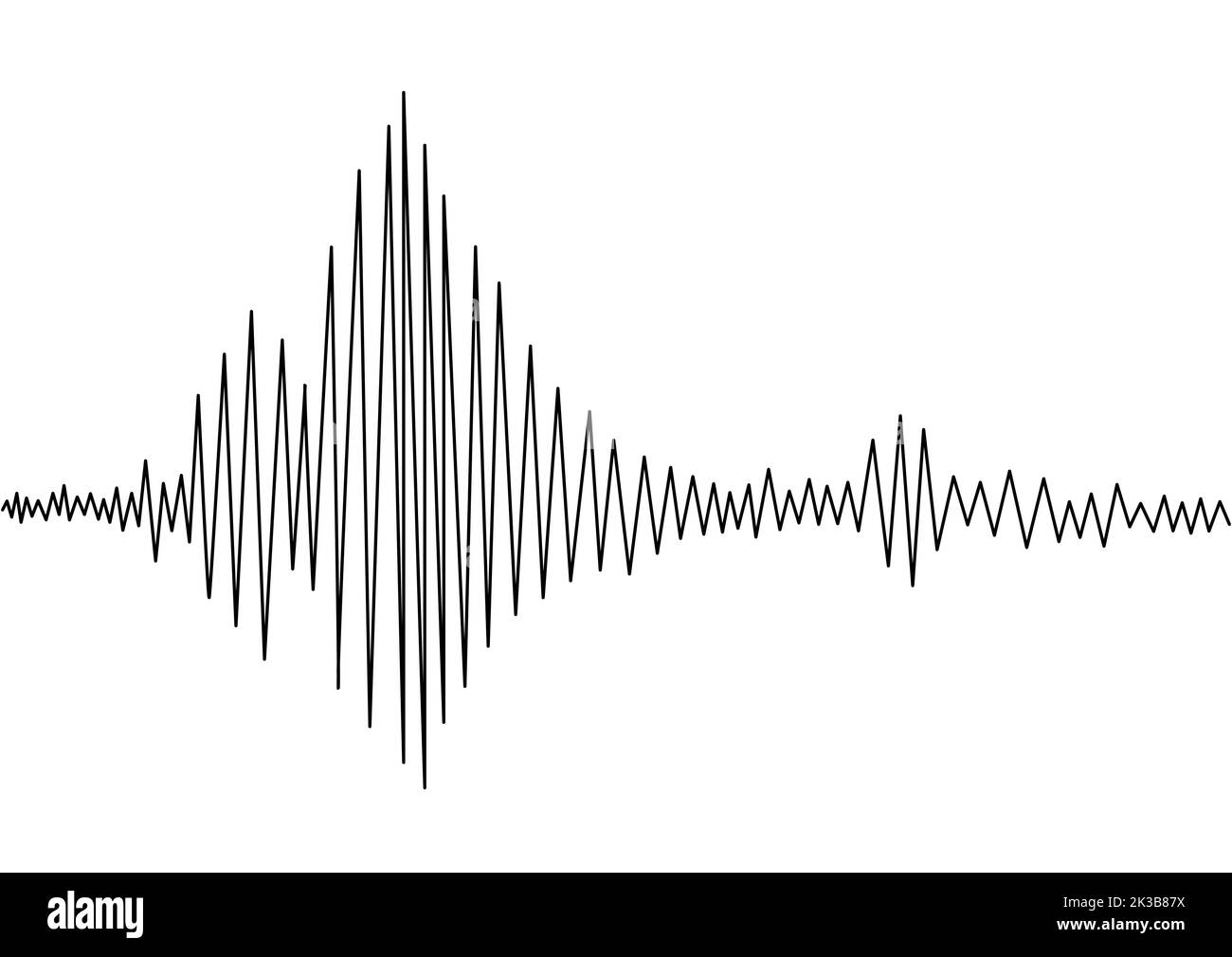 Earthquake seismogram or music volume wave illustration Stock Vector ...