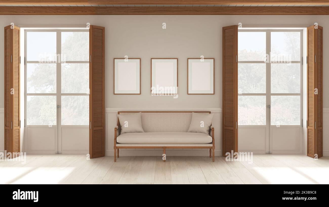 Living room background, sitting waiting room in white tones. Frame ...