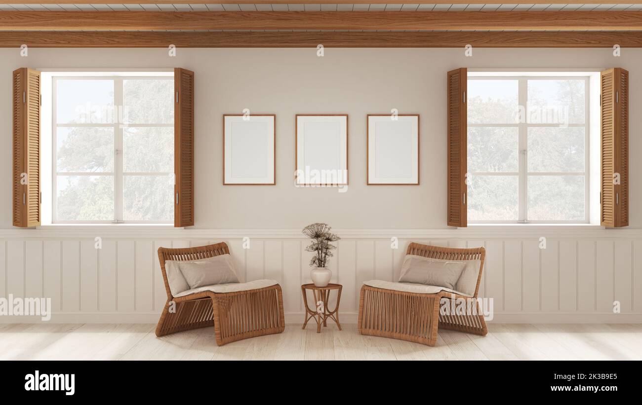 Living room background, sitting waiting room in white tones. Frame ...