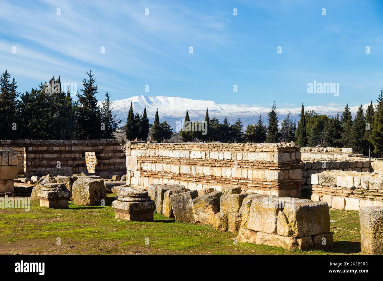 The ancient Umayyad city ruins, Anjar, Bekaa Valley, Lebanon Stock ...