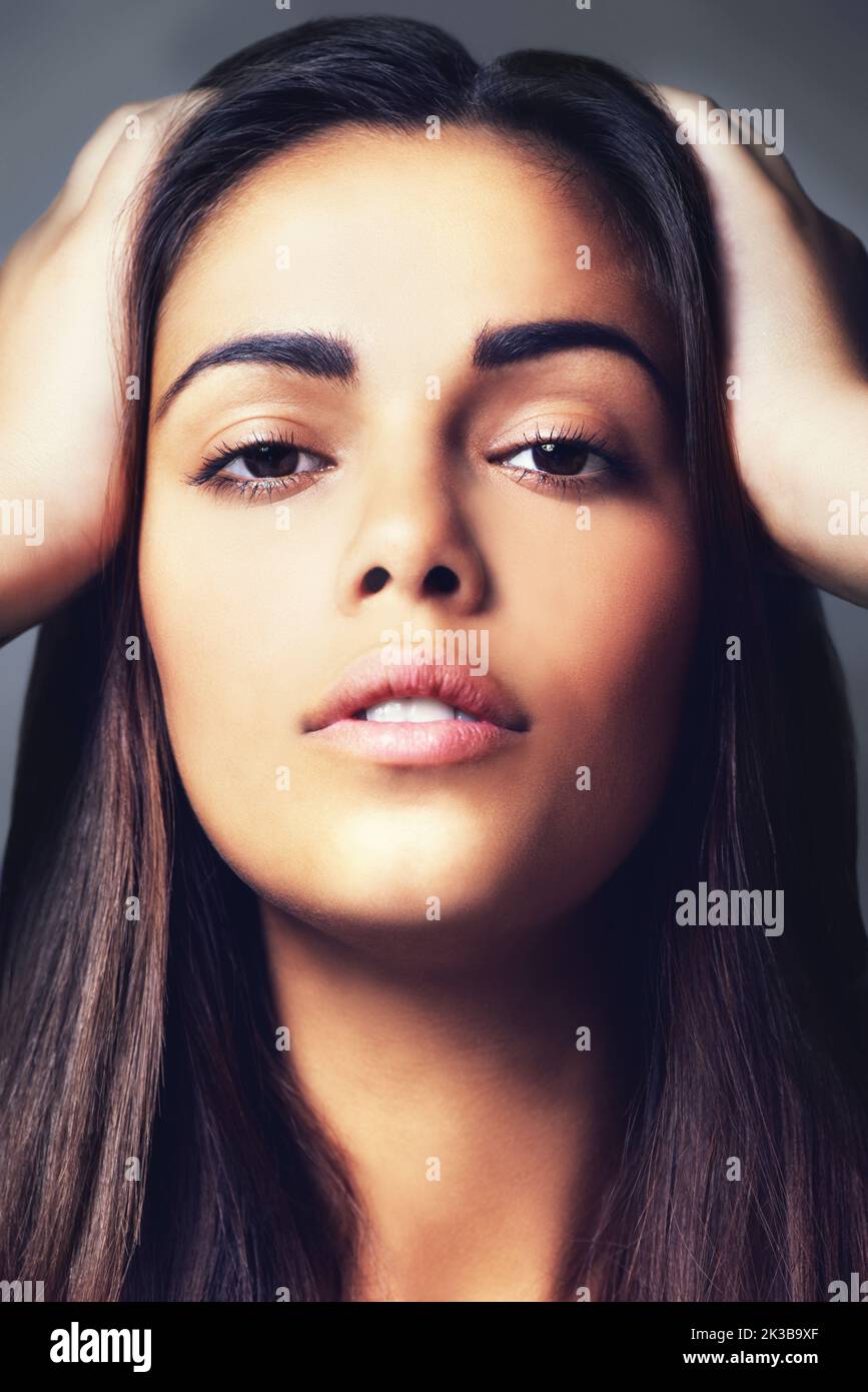 Her beauty is all natural. a beautiful young woman in the studio Stock ...