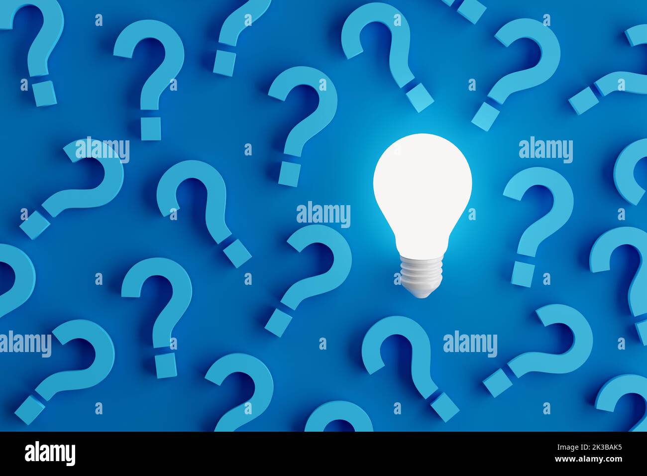 Creative thinking, innovation, idea, solution and problem solving concepts. Illuminated glowing ...