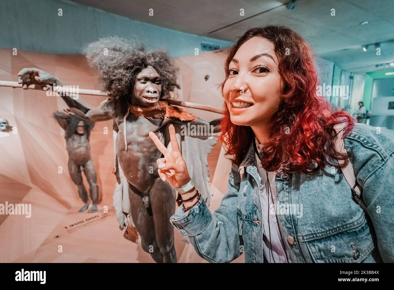 22 July 2022, Neanderthal museum, Germany: Funny modern homo sapiens ...