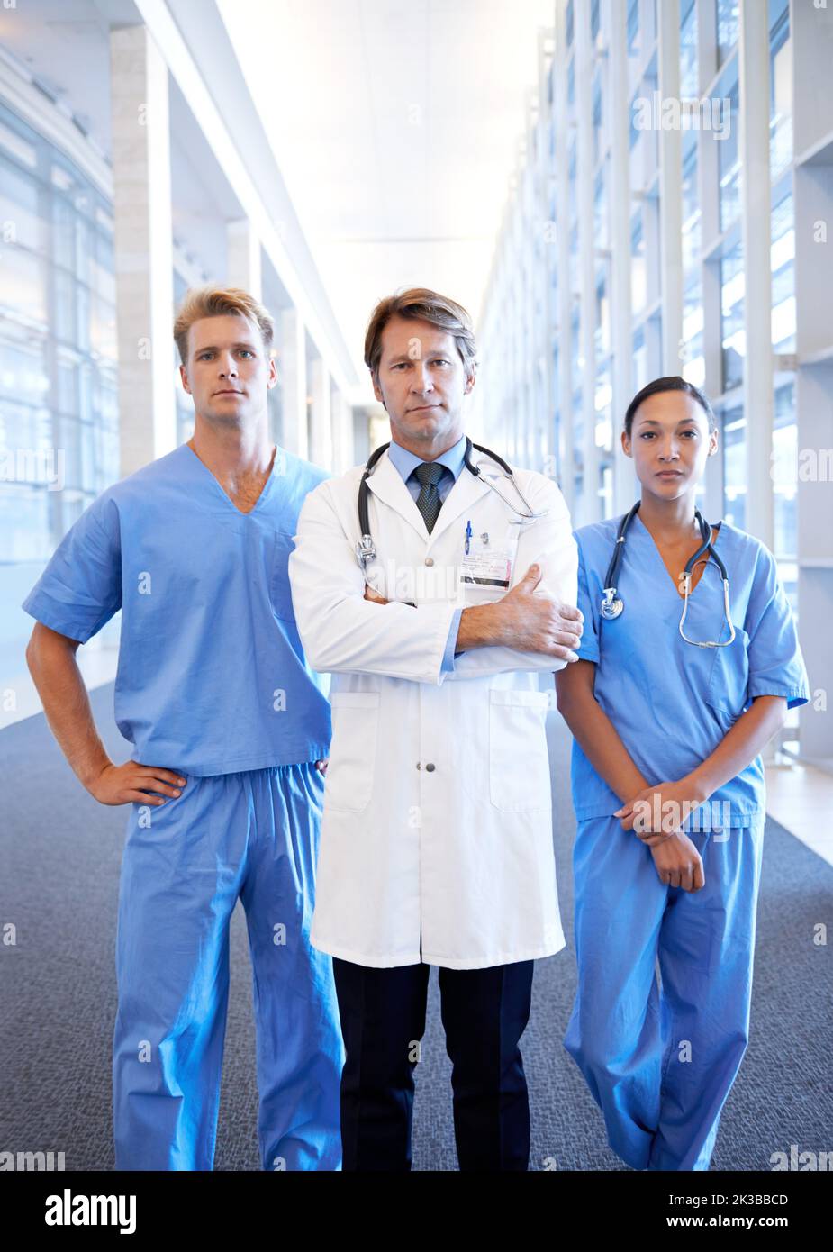 No doctor can do it on their own. A medical team standing in the hospital corridor Stock Photo ...