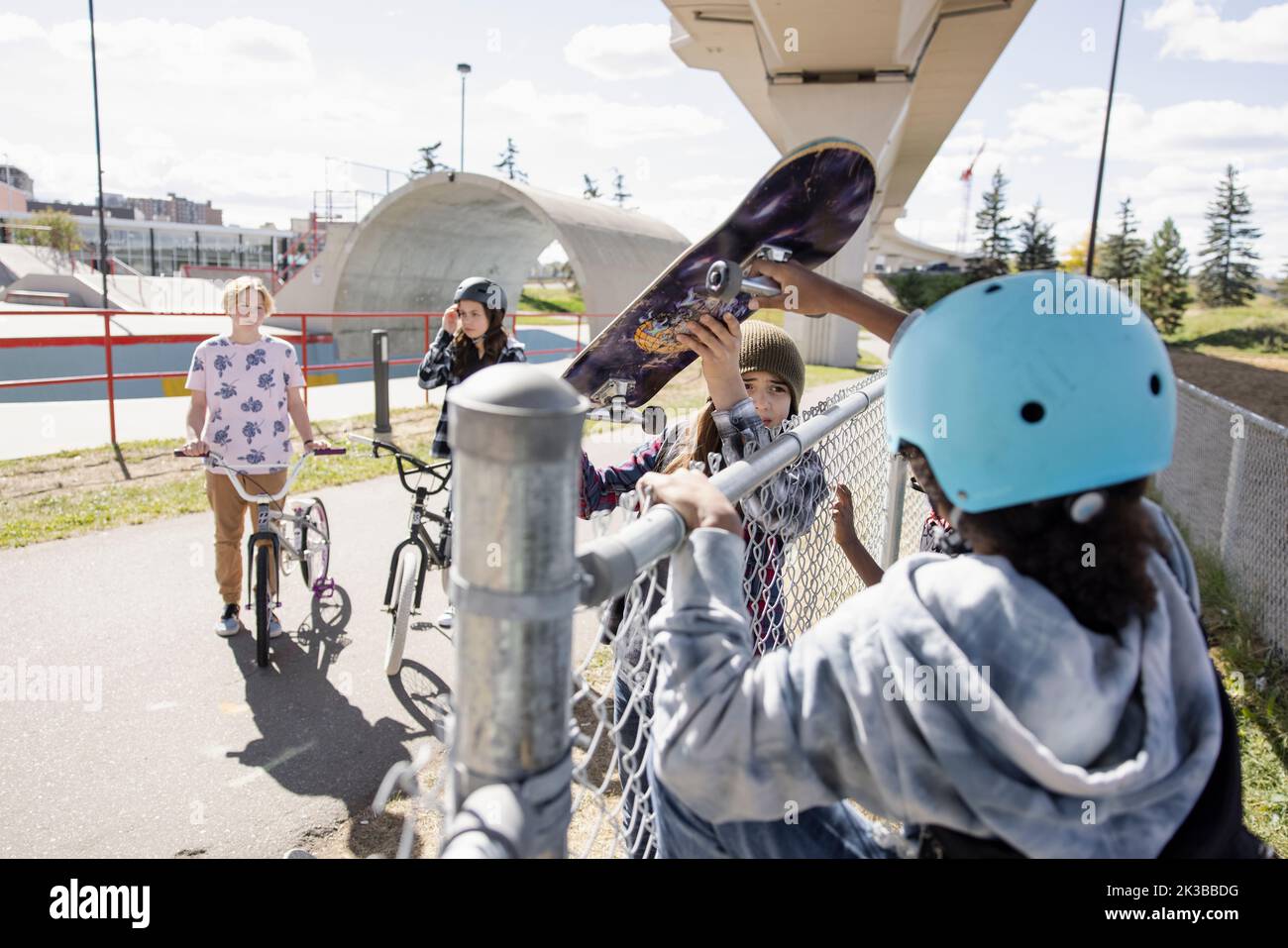 Mixed race teen girl bike hi-res stock photography and images - Alamy