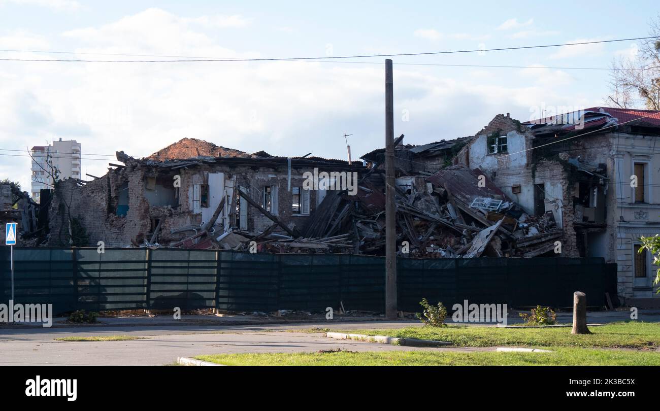 Buildings sit destroyed in Kharkiv, Ukraine. Kharkiv has been under ...