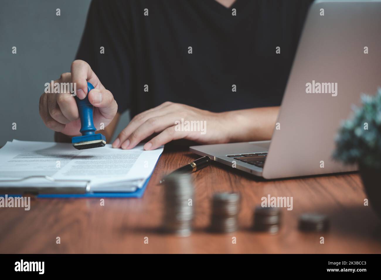 Signing approval record documents stamp confirmation occupation ...