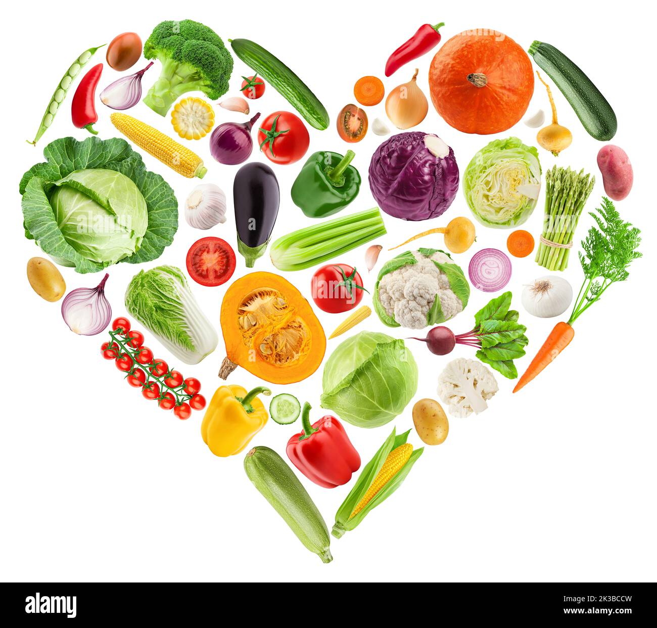 Heart shape made of vegetables, healthy eating concept Stock Photo - Alamy