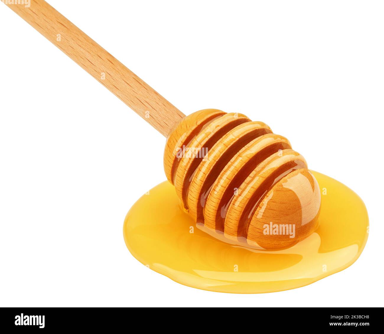 Honey dripping isolated on white background, clipping path, full depth ...