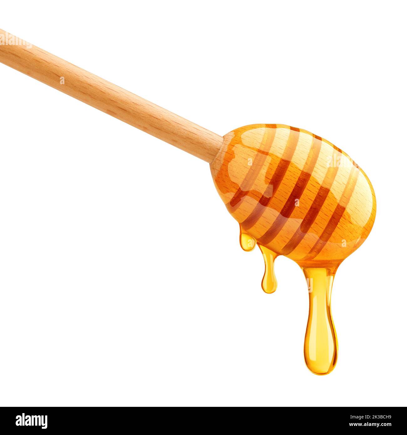 Honey dripping isolated on white background, clipping path, full depth ...