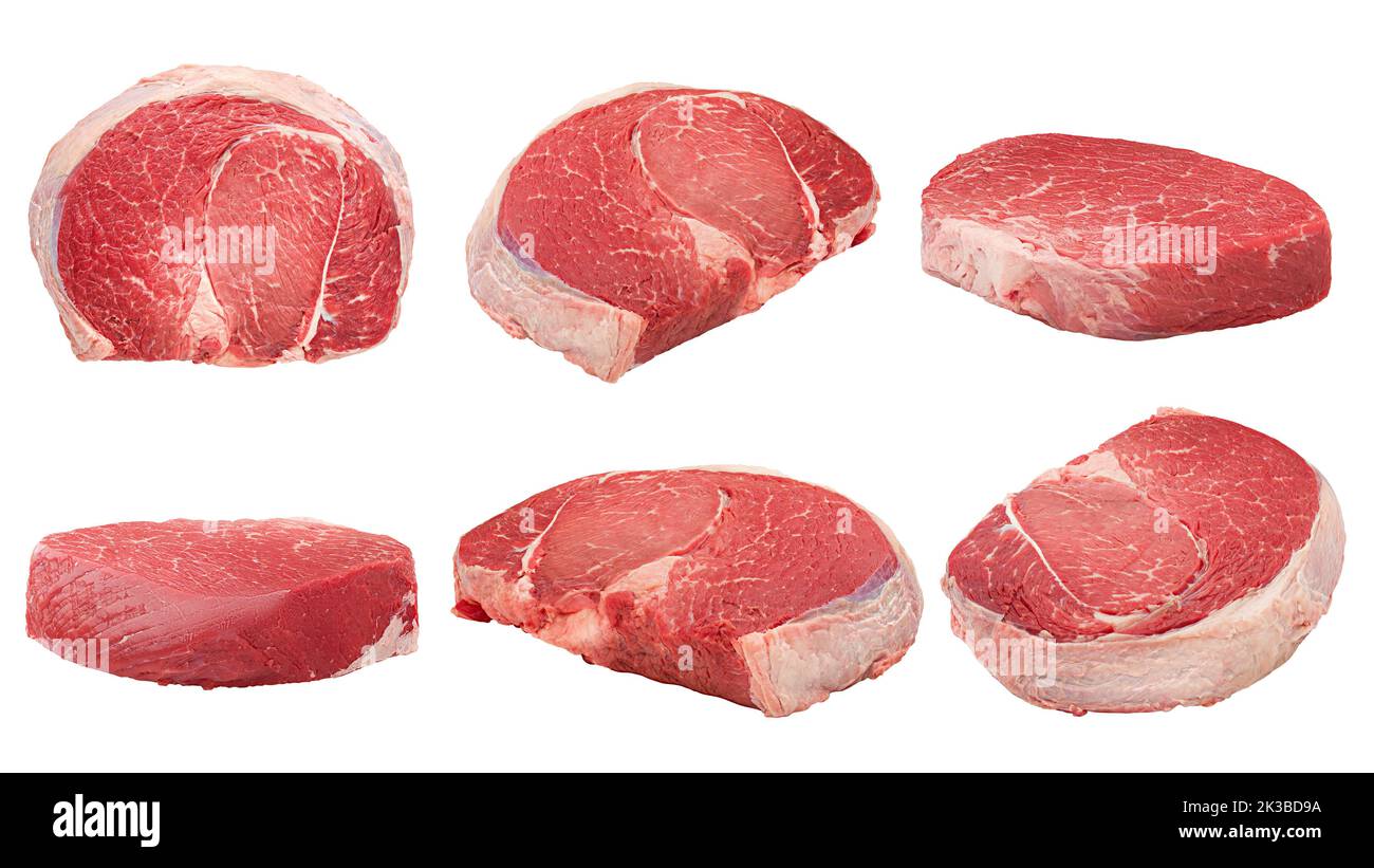 meat, beef, isolated on white background, clipping path, full depth of ...