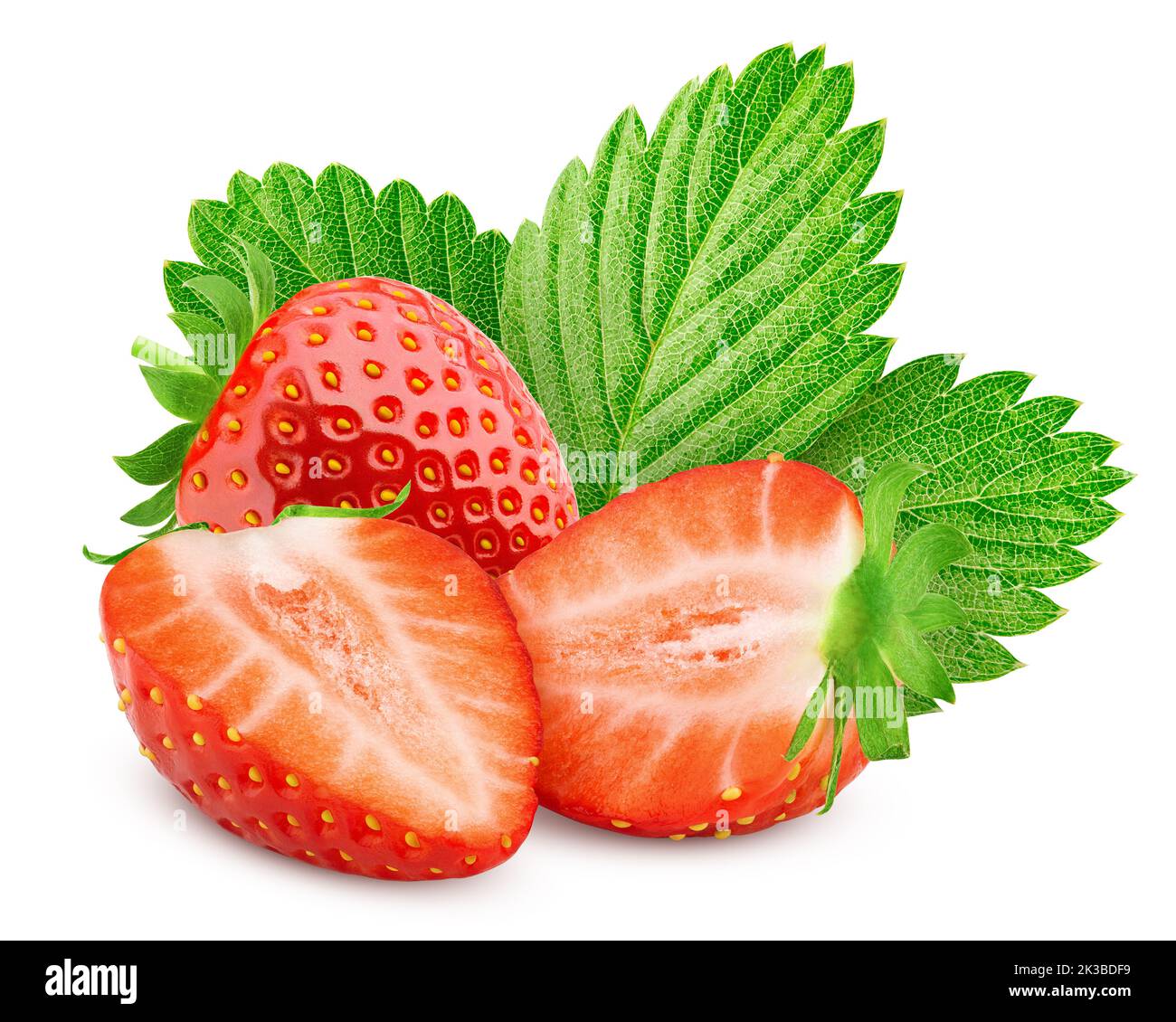 strawberry isolated on white background, clipping path, full depth of ...