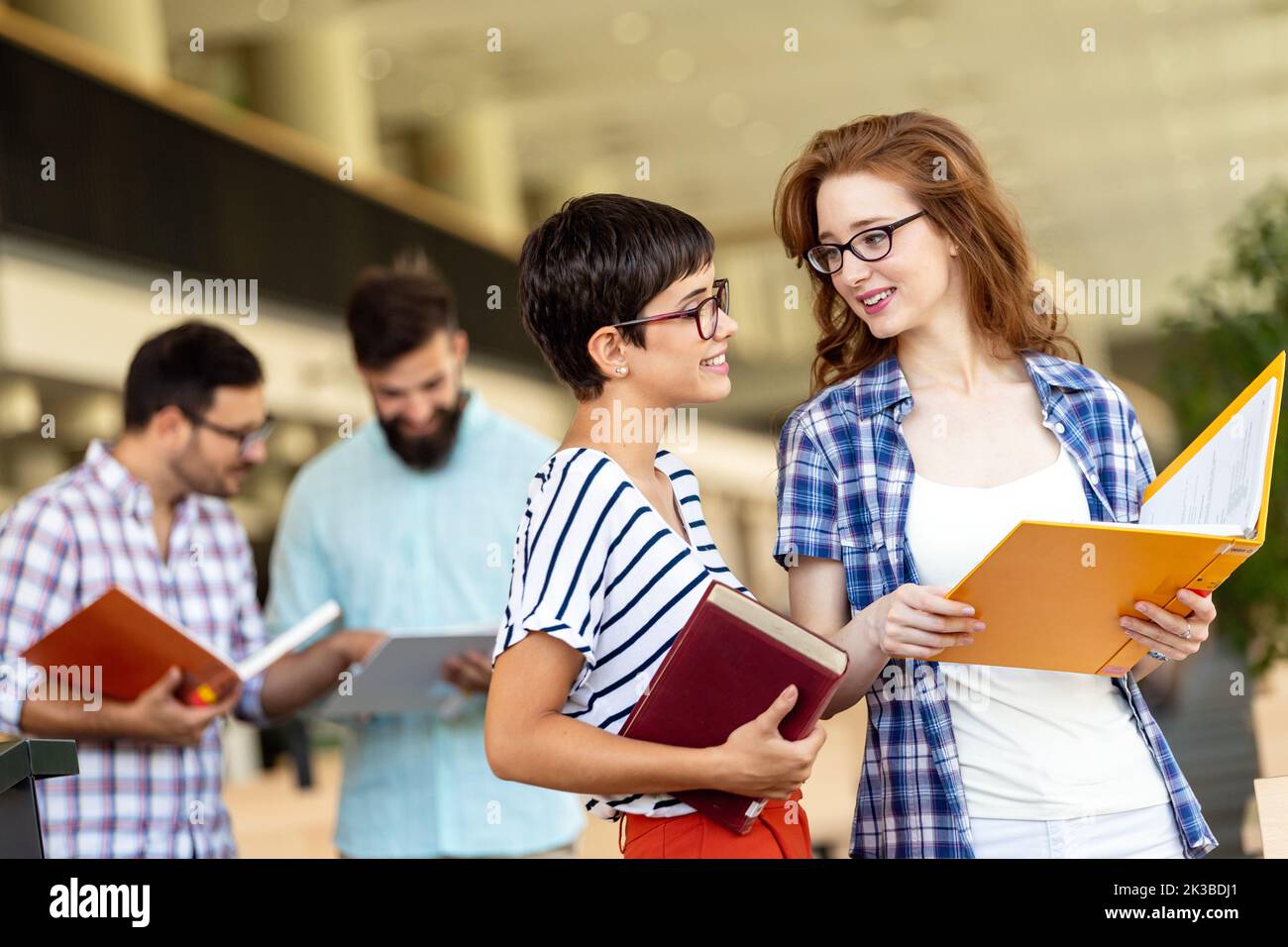 Education friendship people concept. Group of happy students learning ...