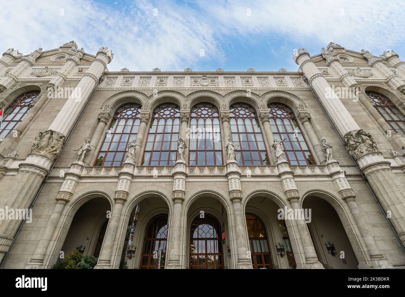 Budapest, Hungary. Facade of the Vigado Concert Hall, Budapest's second ...