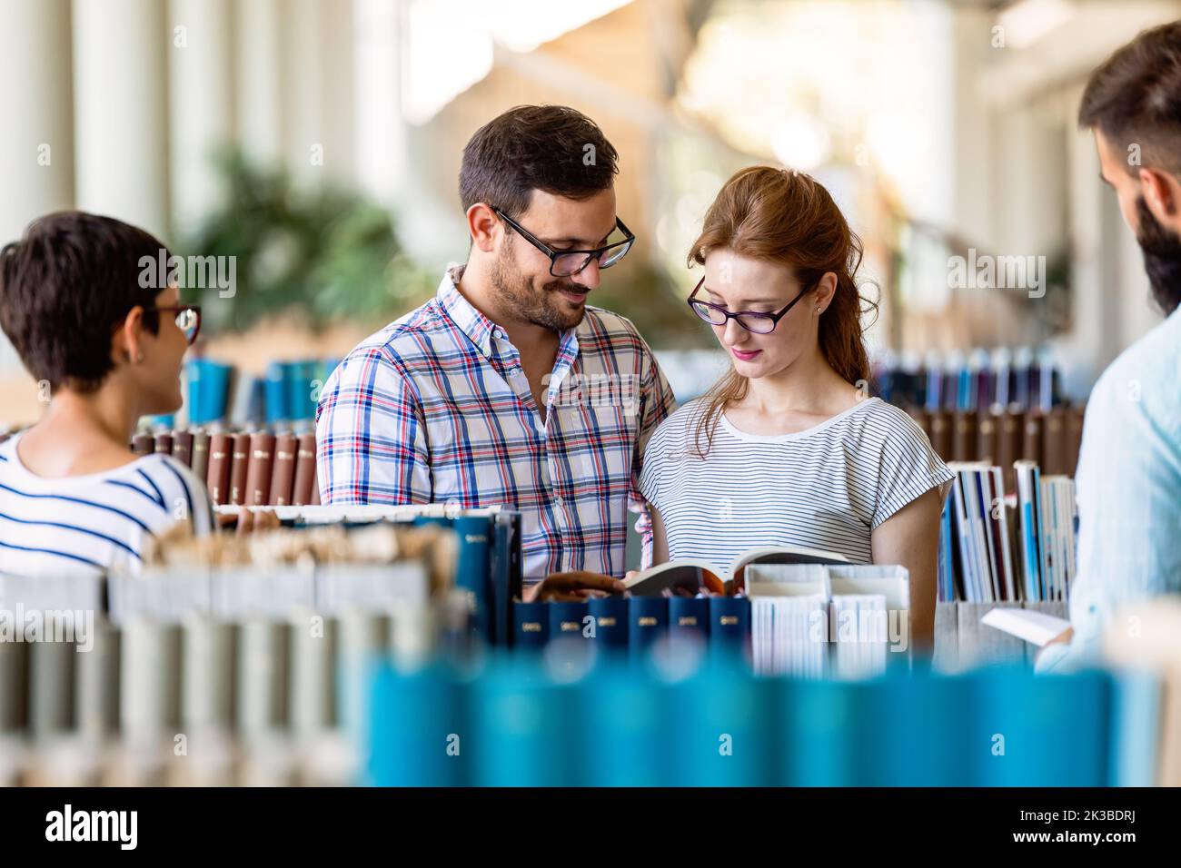 Education friendship people concept. Group of happy students learning ...