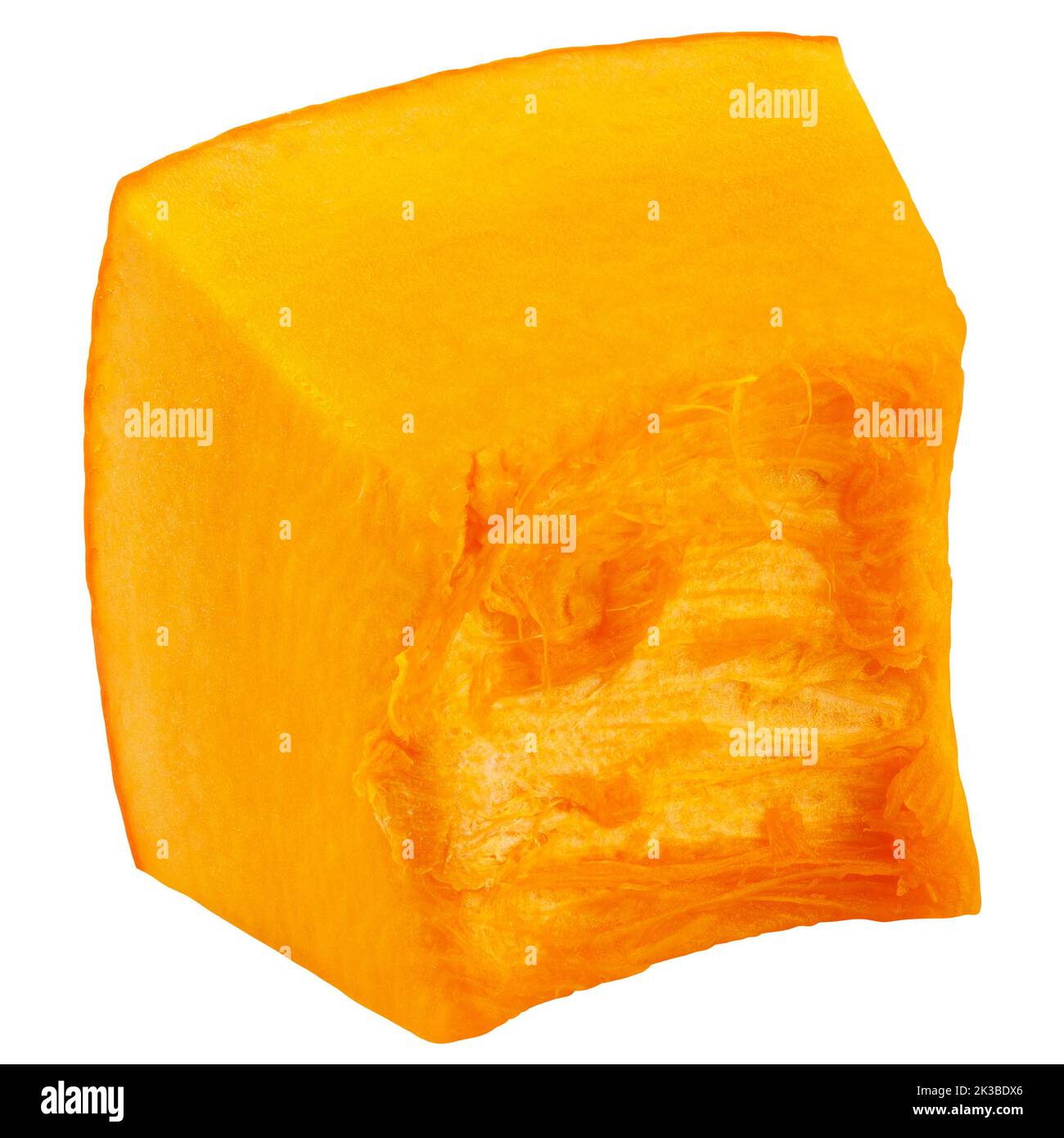 piece of pumpkin, cubes, isolated on white background, clipping path ...
