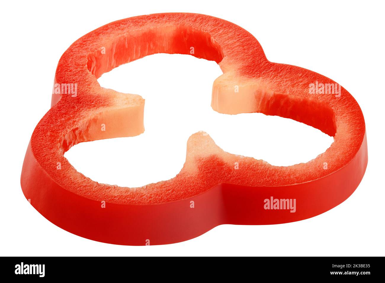 sweet pepper slice, paprika, isolated on white background, clipping ...