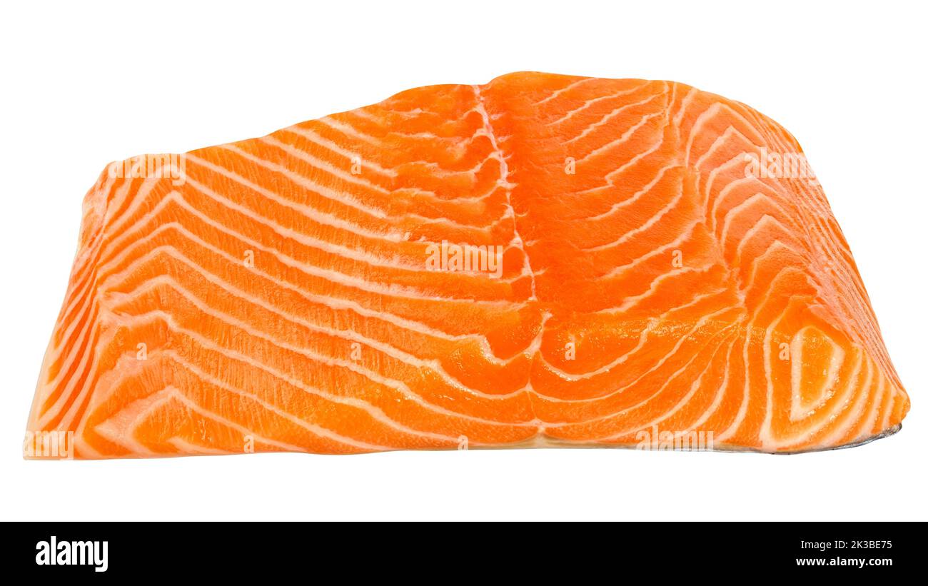 raw salmon, fish isolated on white background, clipping path, full ...