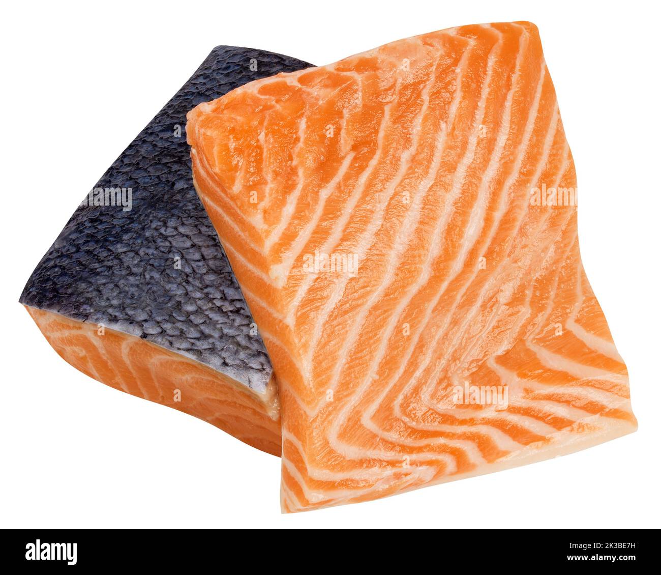 raw salmon, fish isolated on white background, clipping path, full ...