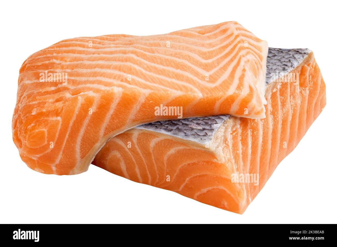 raw salmon, fish isolated on white background, clipping path, full ...