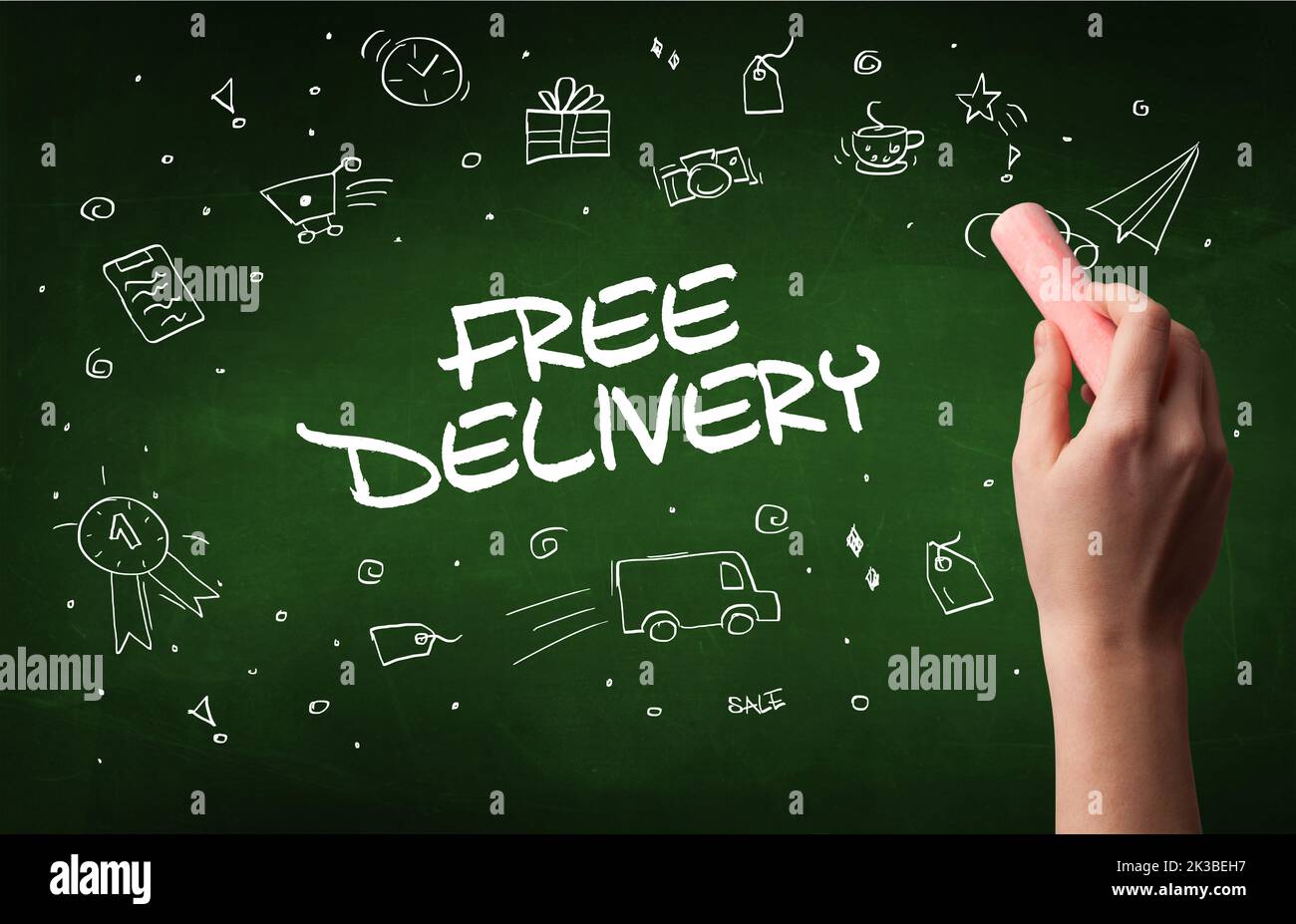 Hand drawing online shopping concept Stock Photo - Alamy