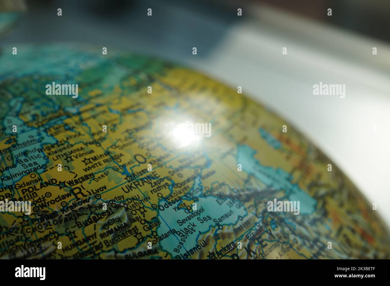 map of Ukraine on the globe Stock Photo - Alamy