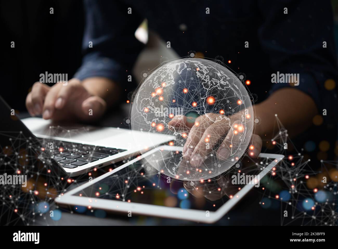 mobile phone Connection to the global network Internet, business, iot ...