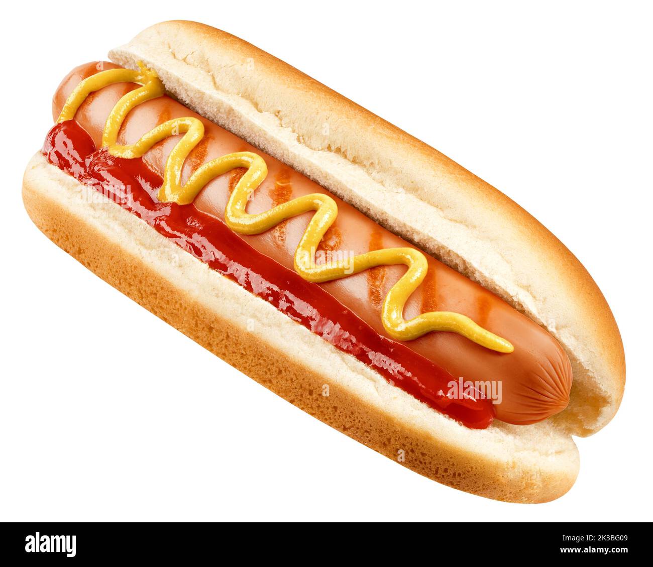 HOT DOG isolated on white background, clipping path, full depth of ...