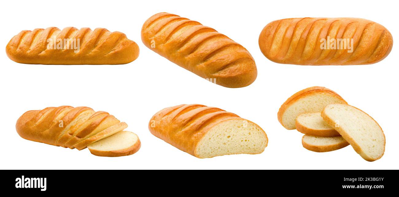 bread, long loaf, isolated on white background, clipping path, full ...