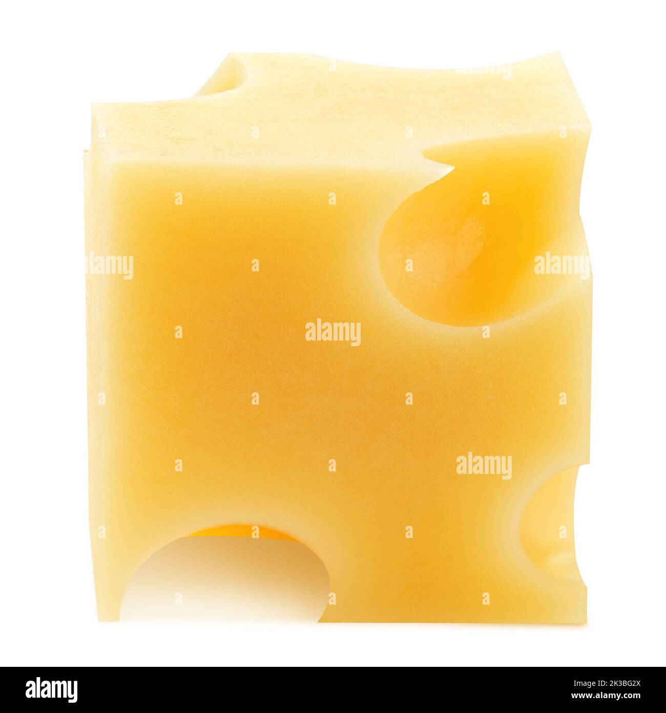 cheese cube, isolated on white background, clipping path, full depth of ...