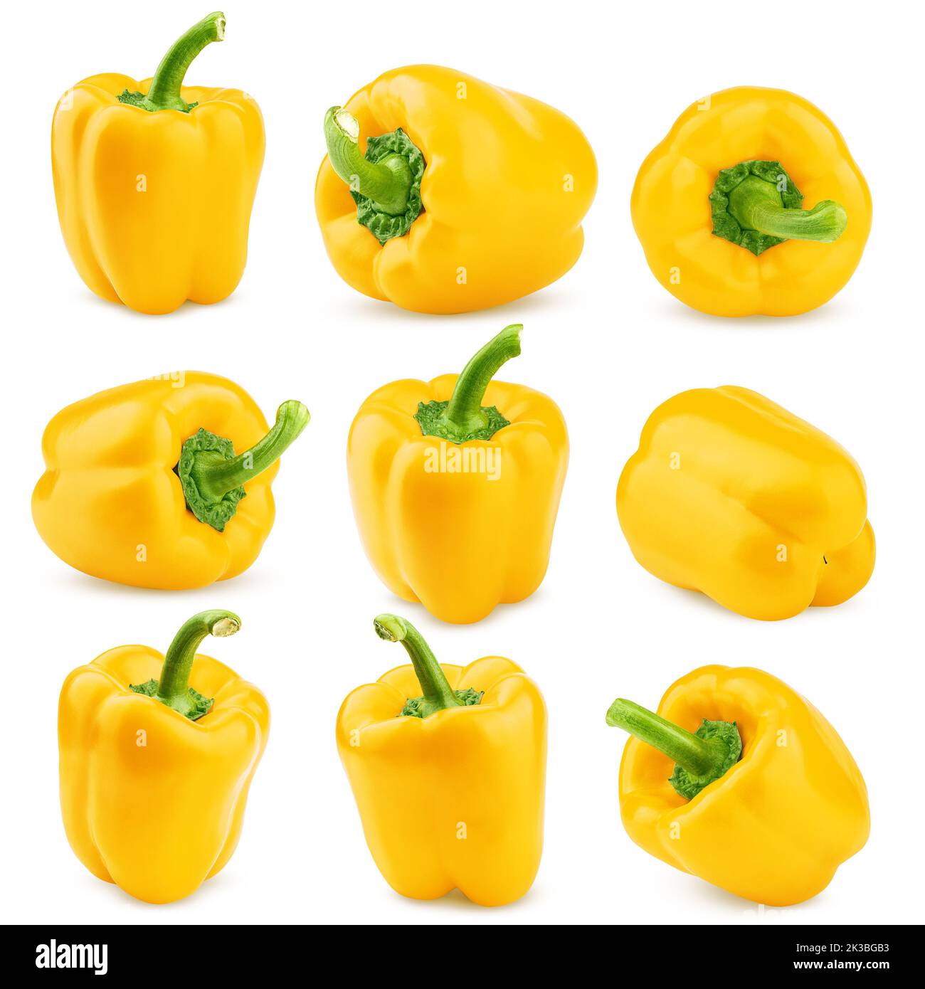 sweet yellow pepper, paprika, isolated on white background, clipping ...