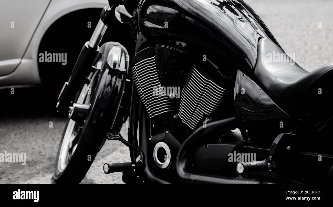 Details of a chopper motorcycle. Spare parts. Lifestyle motorcycle ...