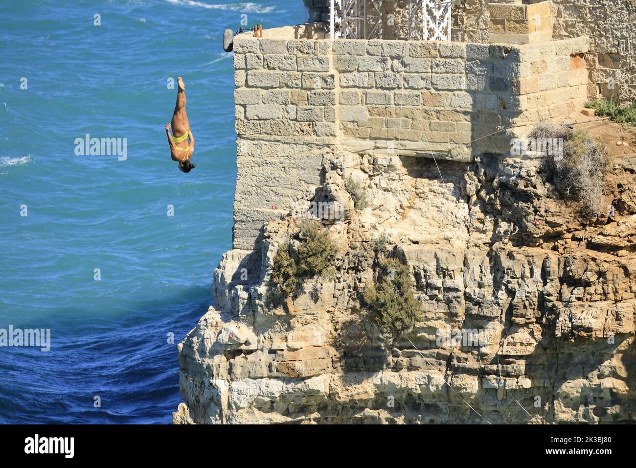 Polignano a Mare, Italy, September 18, 2022. Red Bull Cliff Diving ...