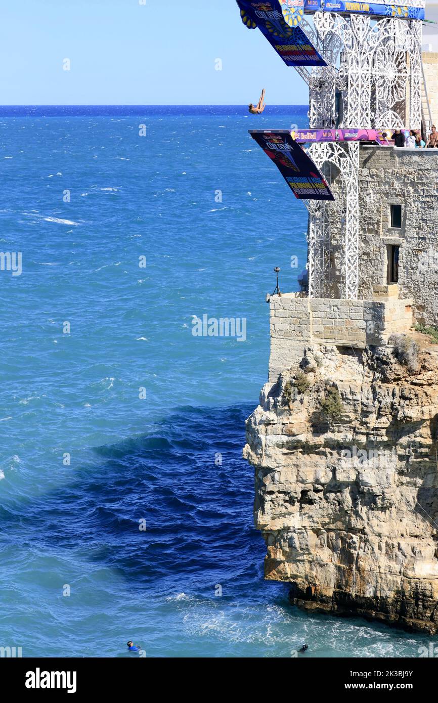 Polignano a Mare, Italy, September 18, 2022. Red Bull Cliff Diving ...
