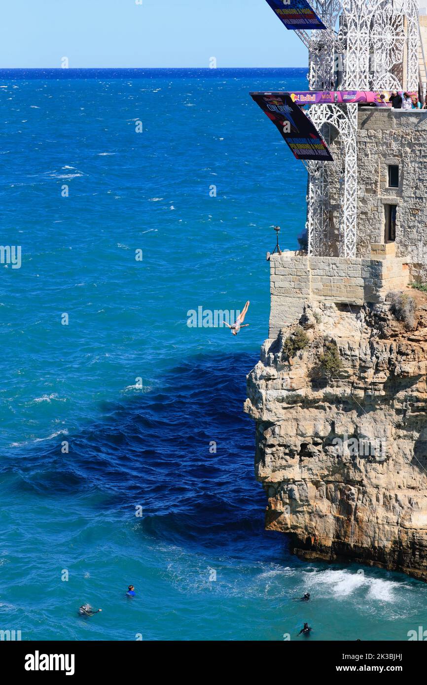 Polignano a Mare, Italy, September 18, 2022. Red Bull Cliff Diving ...