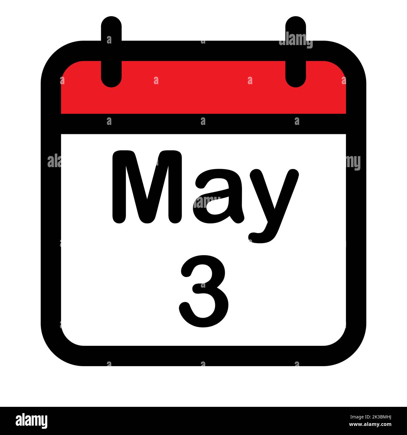 Calendar icon with third may, vector illustration Stock Vector Image ...