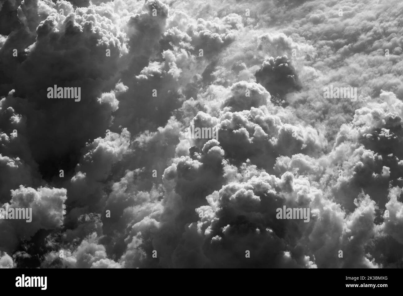 beautiful fluffy clouds from the window of the plane Stock Photo - Alamy