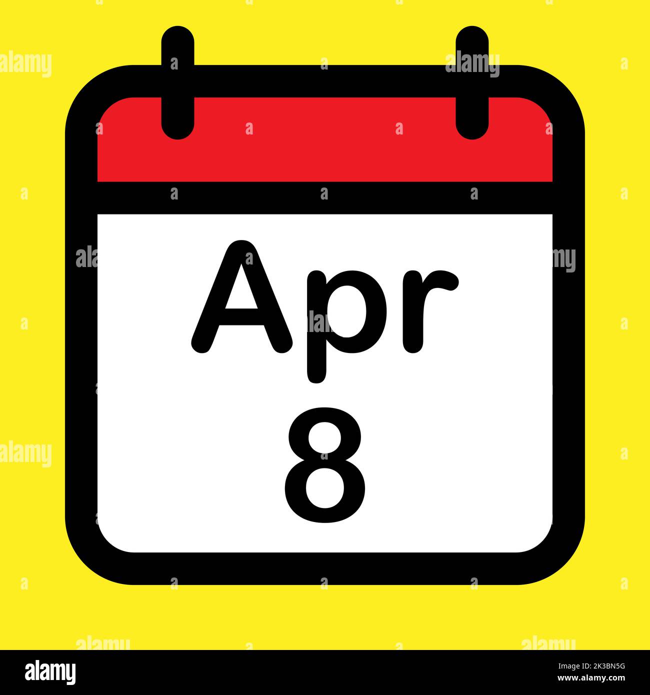 Calender icon eighth April, vector illustration Stock Vector Image ...