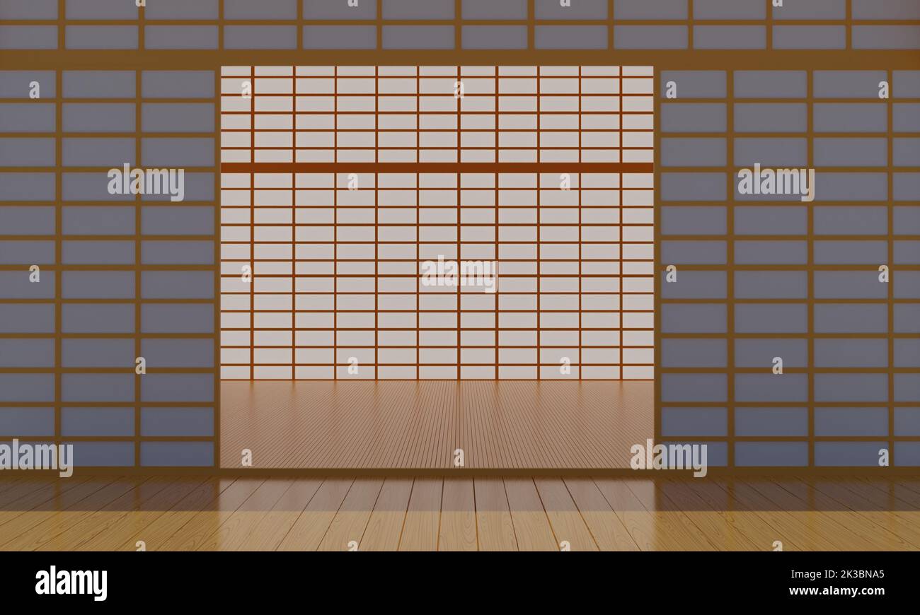 indoor dojo room in japan.3d rendering Stock Photo - Alamy