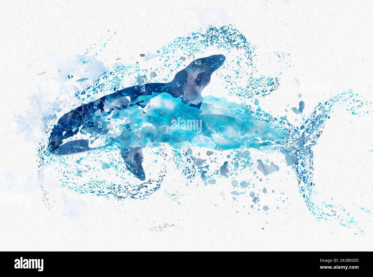Abstract ocean whale watercolor background for textures or backgrounds ...