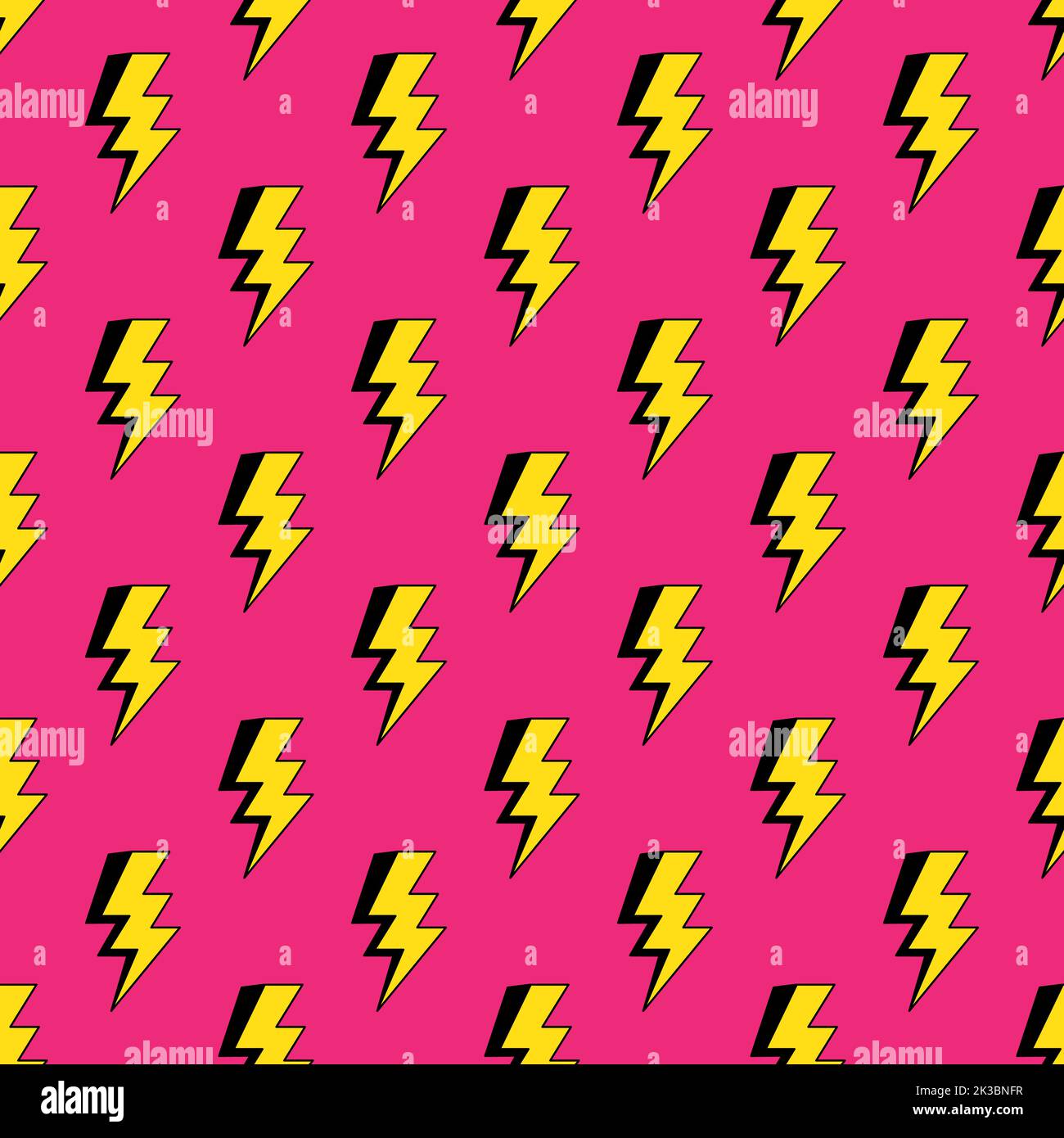 Lightning bolts seamless pattern in cartoon, comic style. Thunder ...