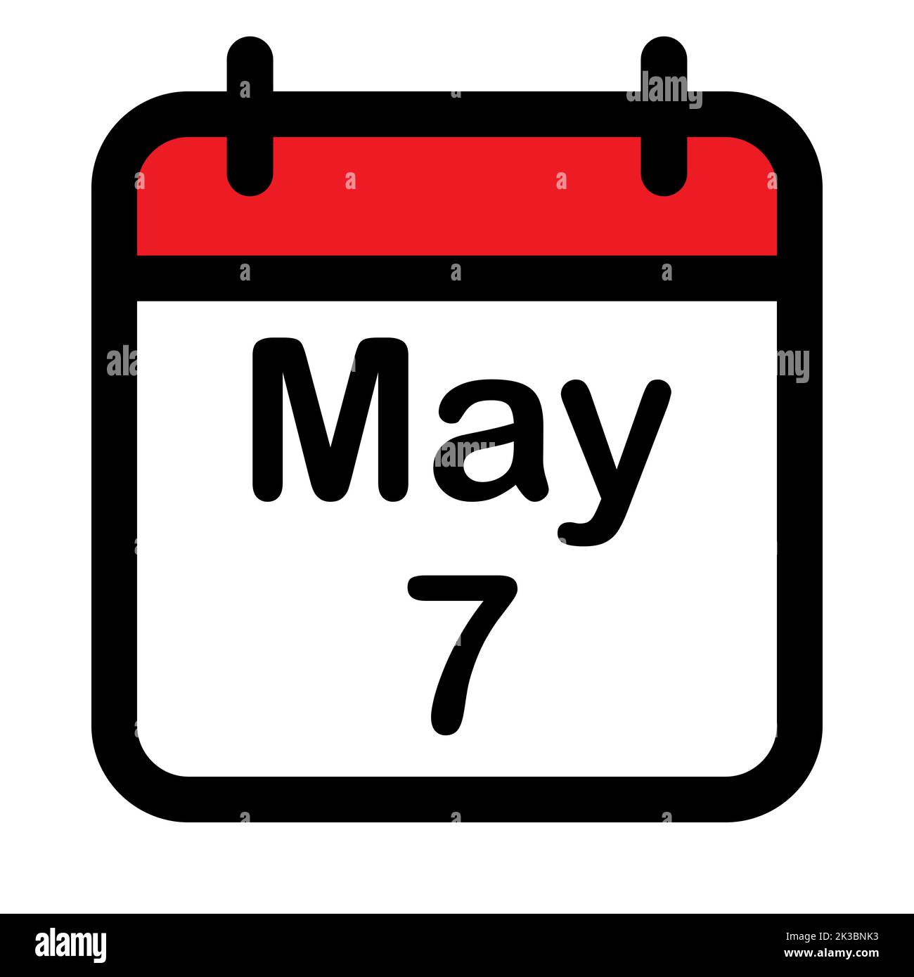 Calendar icon with seventh may, vector illustration Stock Vector Image ...