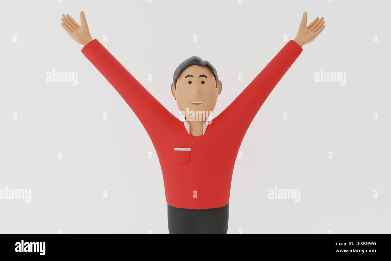 Cartoon man with arms hi-res stock photography and images - Alamy